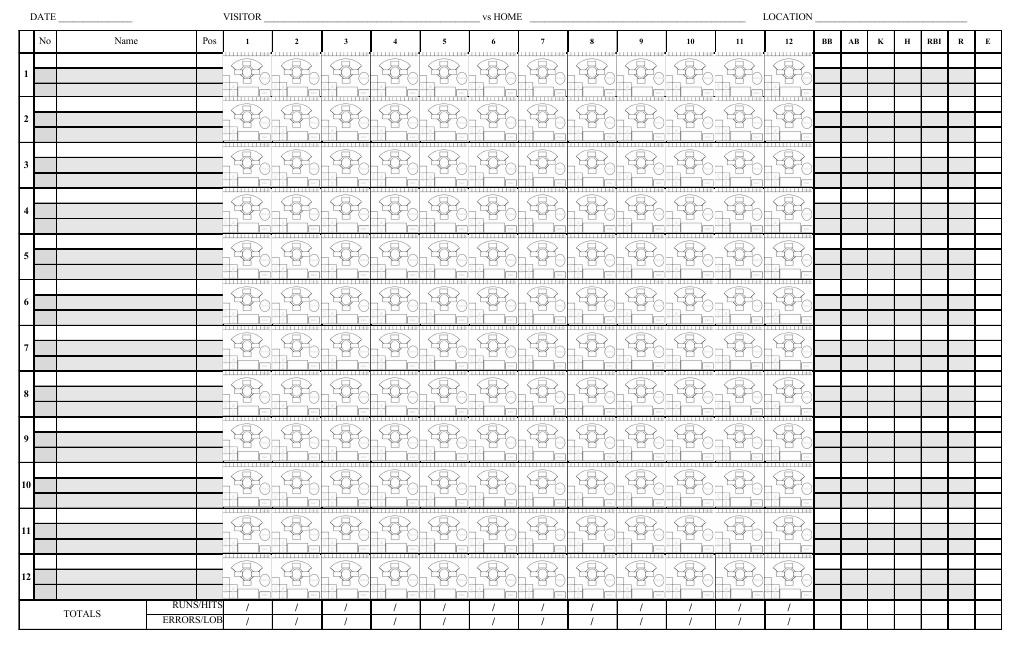 Baseball Score Card Word (11x17 Paper) | PDF | Finance & Money ...