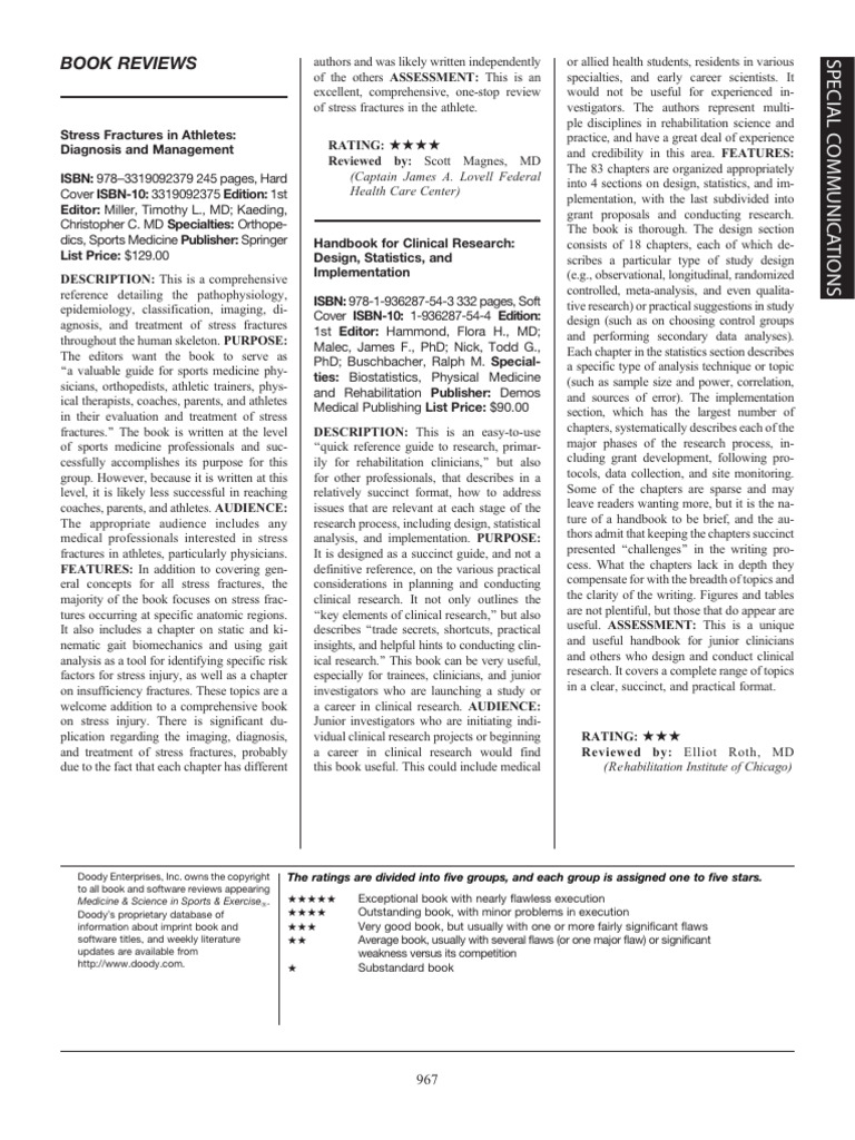 Handbook For Clinical Research - Design, Statistics, and Implementation | PDF