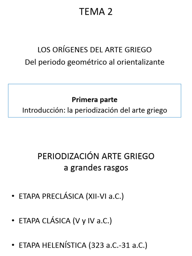 T. 2 LOS ORIGENES DEL ARTE GRIEGO Introduccion | PDF | Antigua Grecia ...