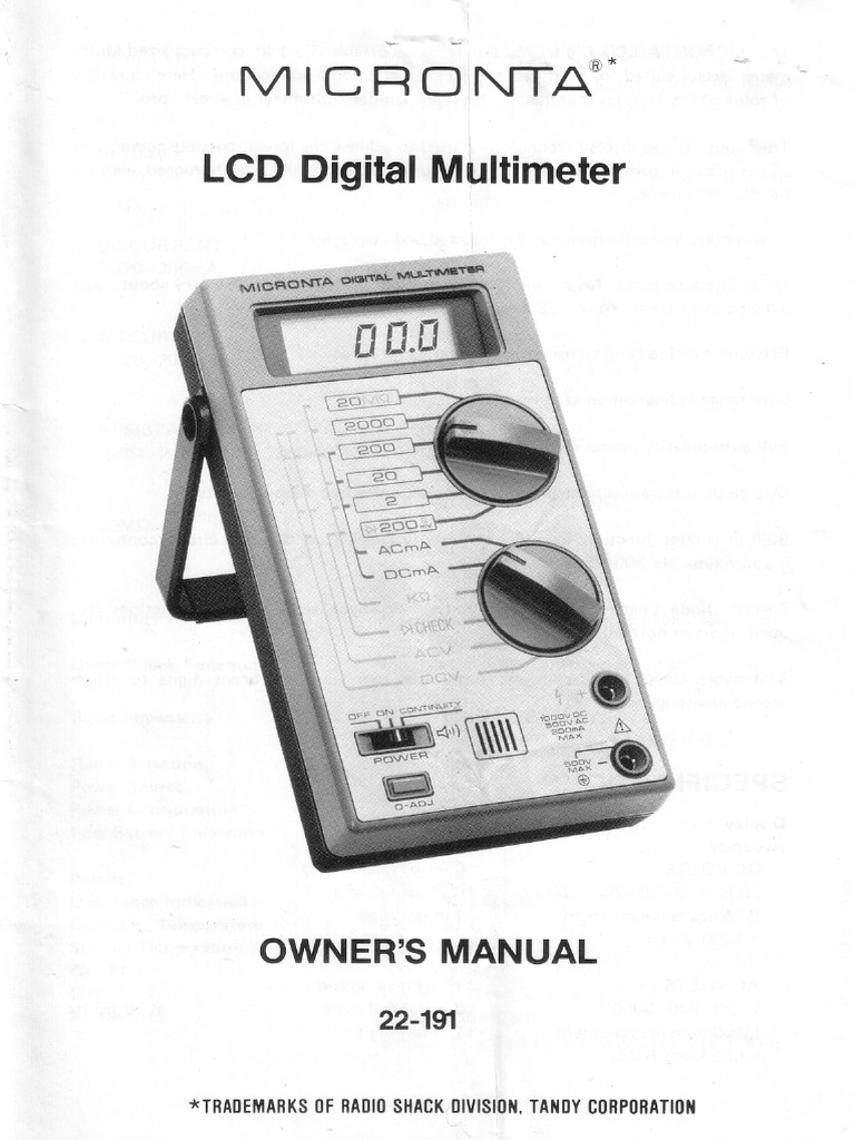 Micronta_22-191 | PDF