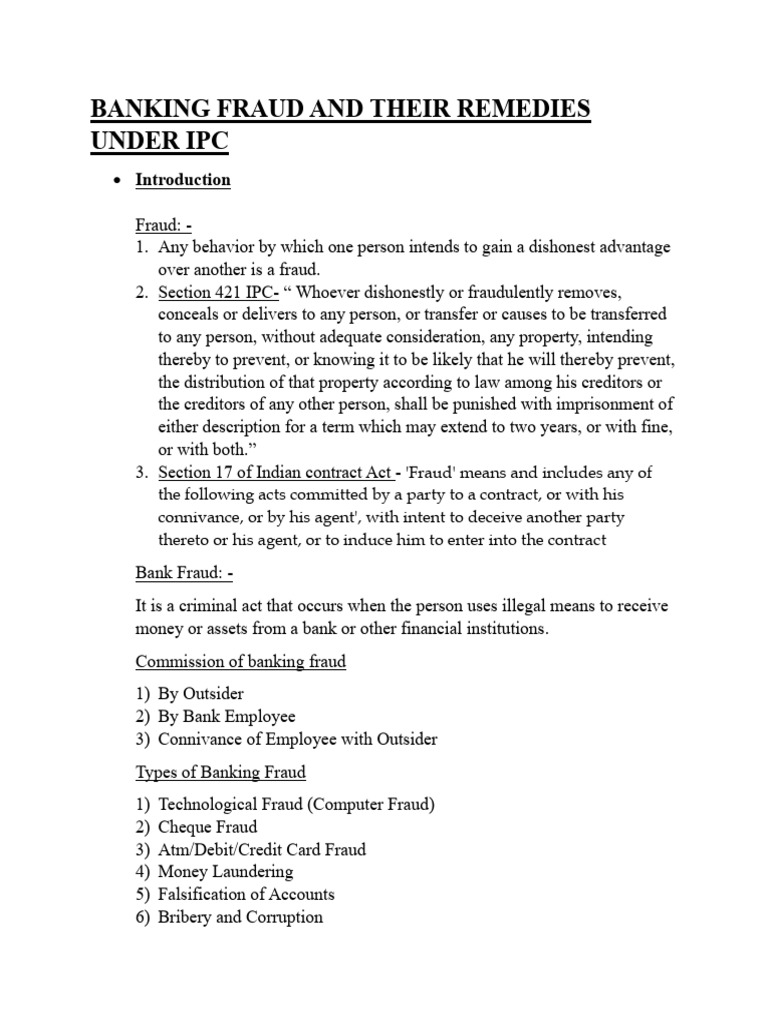 Synopsis Banking Fraud and Measures | PDF