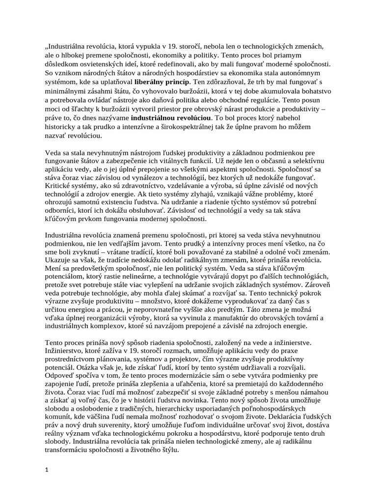 Industriálna Revolúcia Skratene | PDF