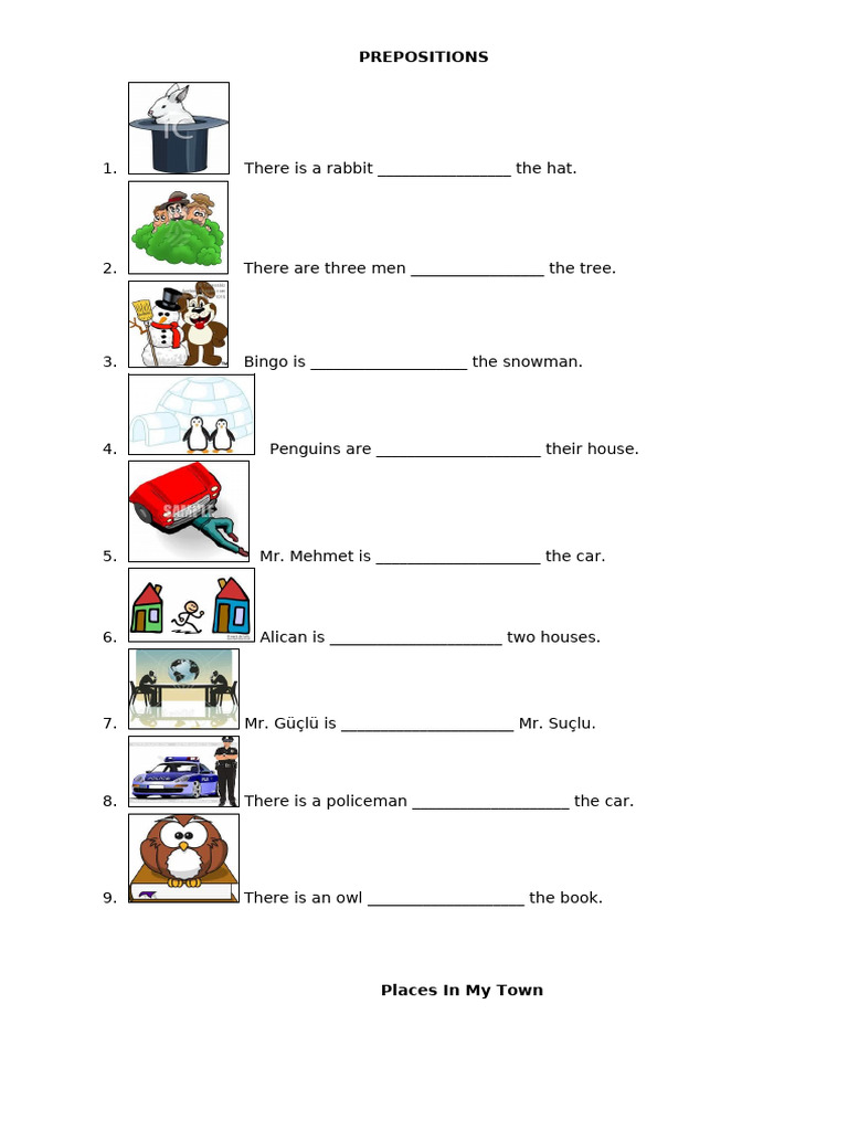 Preposition Exercises and Answer Key | PDF