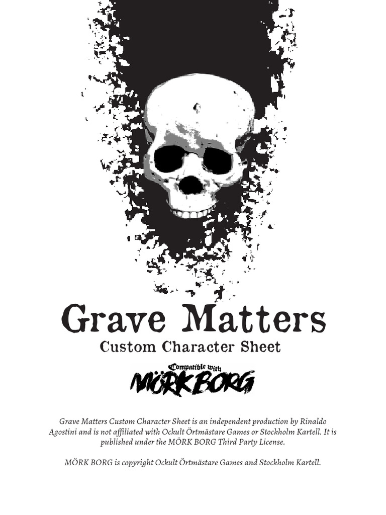 Grave Matters Character Sheet Guide | PDF