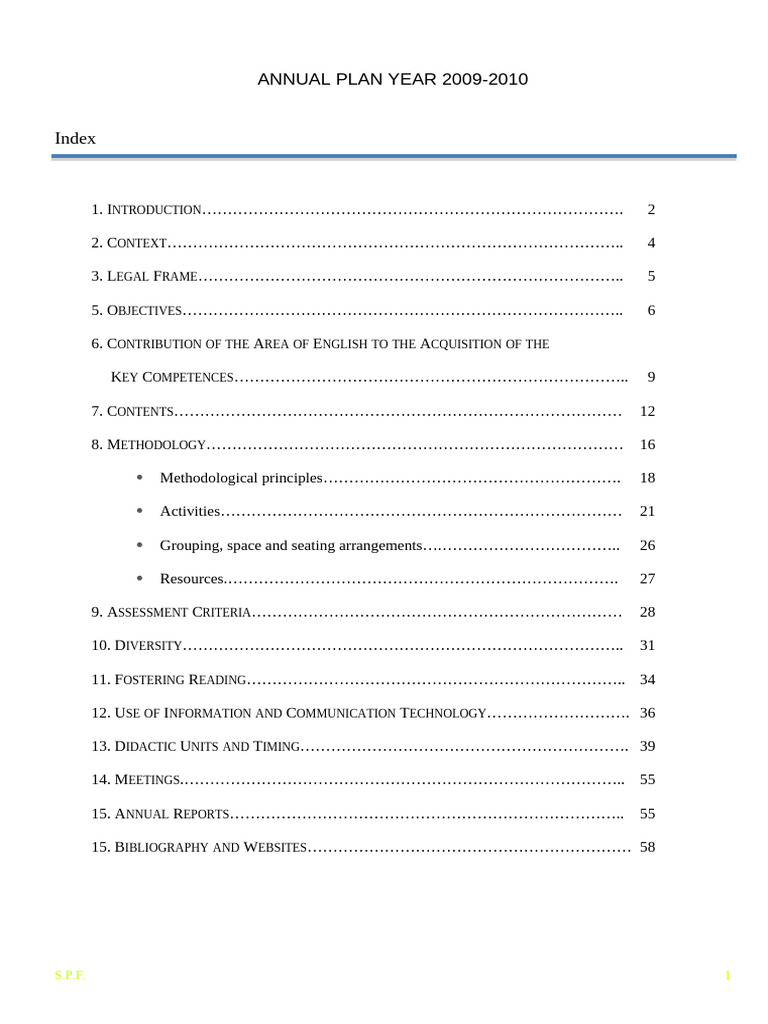 2009-2010 Primary English Annual Plan | PDF | Learning | Foreign Language