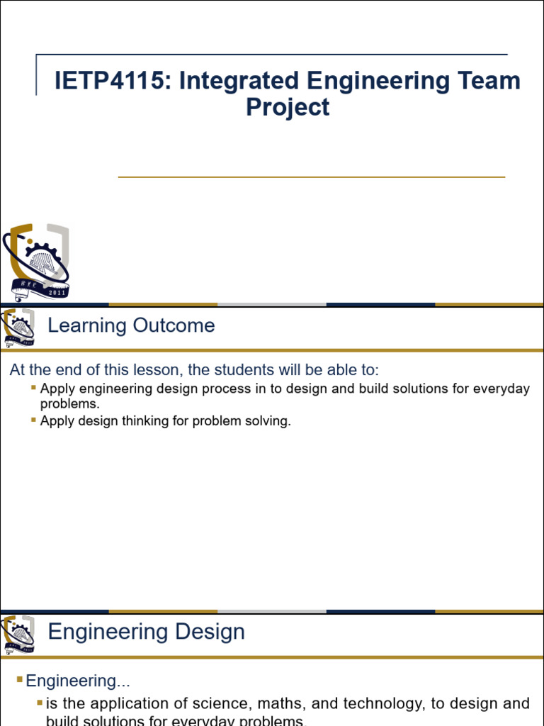 IETP4115 Lecture Seriese Design Process 2022 | PDF | Engineering Design ...