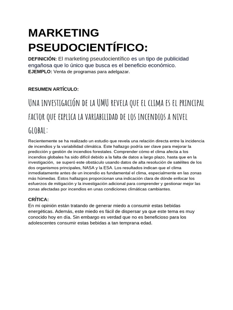 Marketing Pseudocientífico | PDF