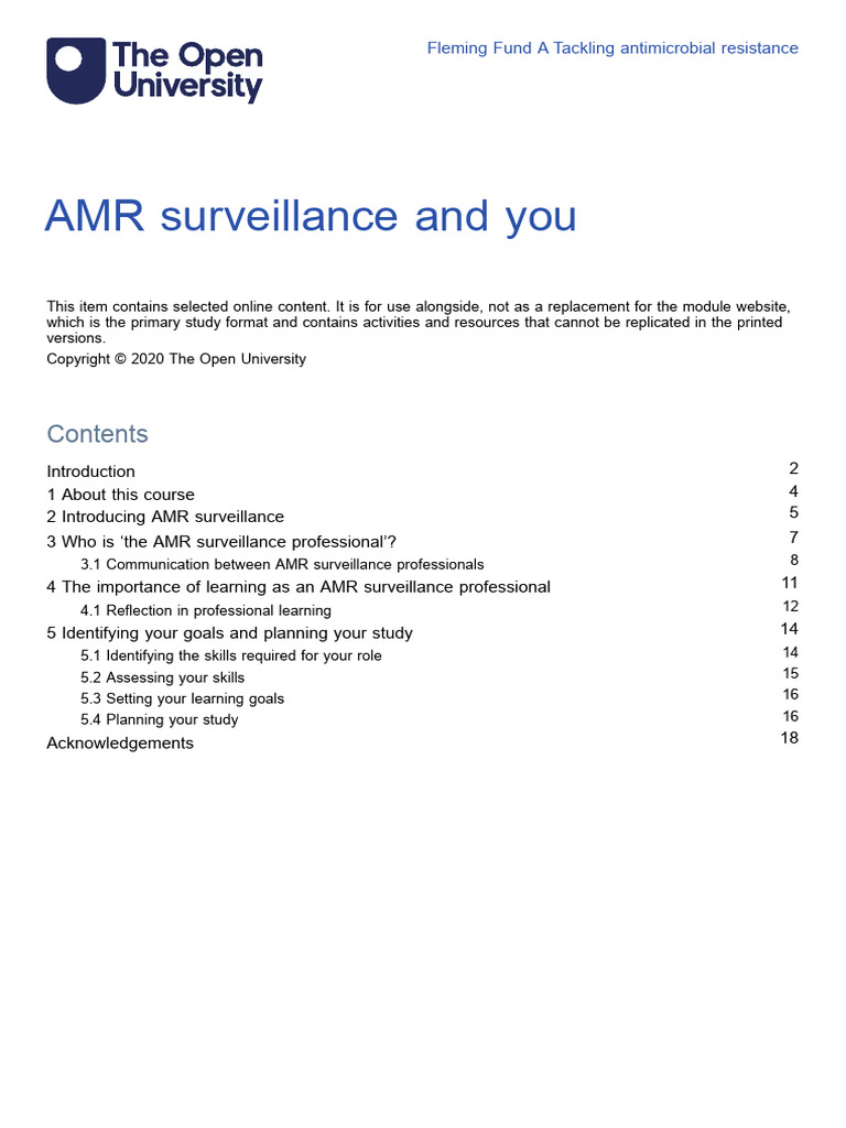 Amr Surveillance and You Printable | PDF | Antimicrobial Resistance ...