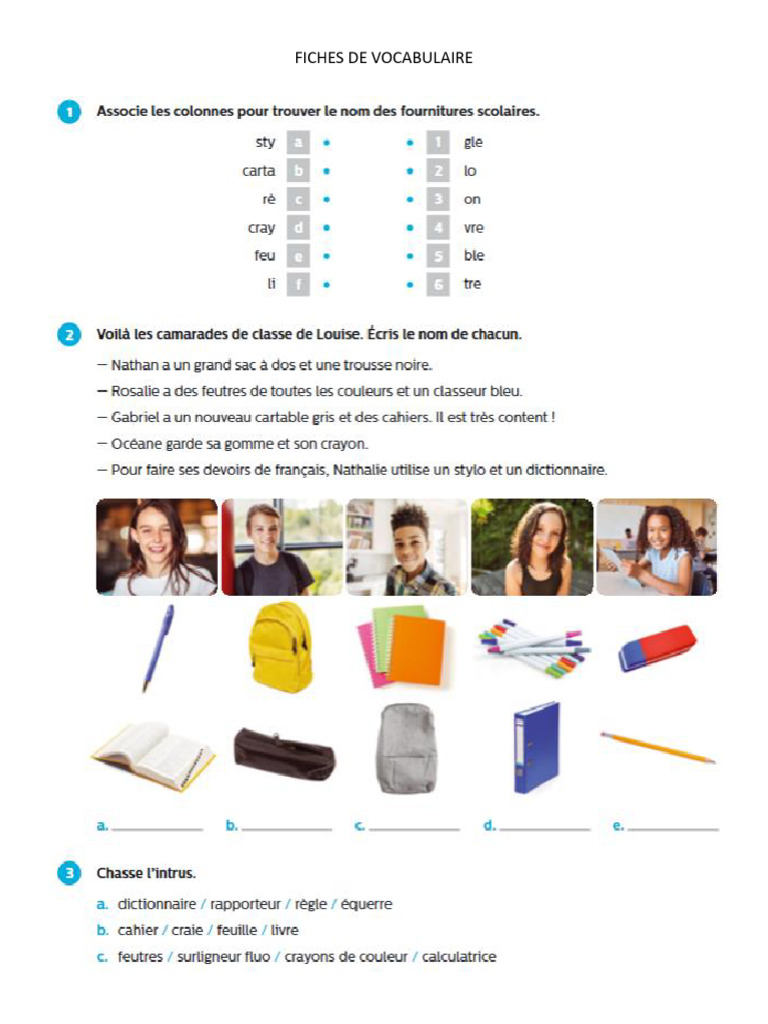 Fiches de Vocabulaire | PDF