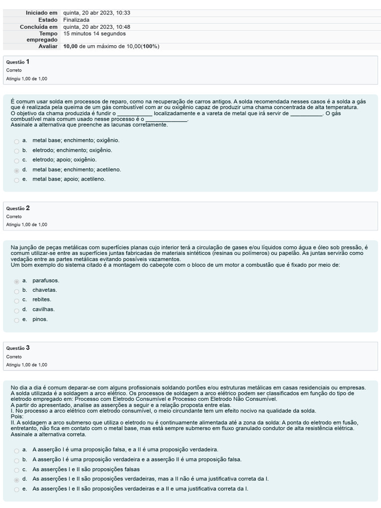 Atividade 4 (A4)_ Revisão da tentativa | PDF | Parafuso | Engrenagem