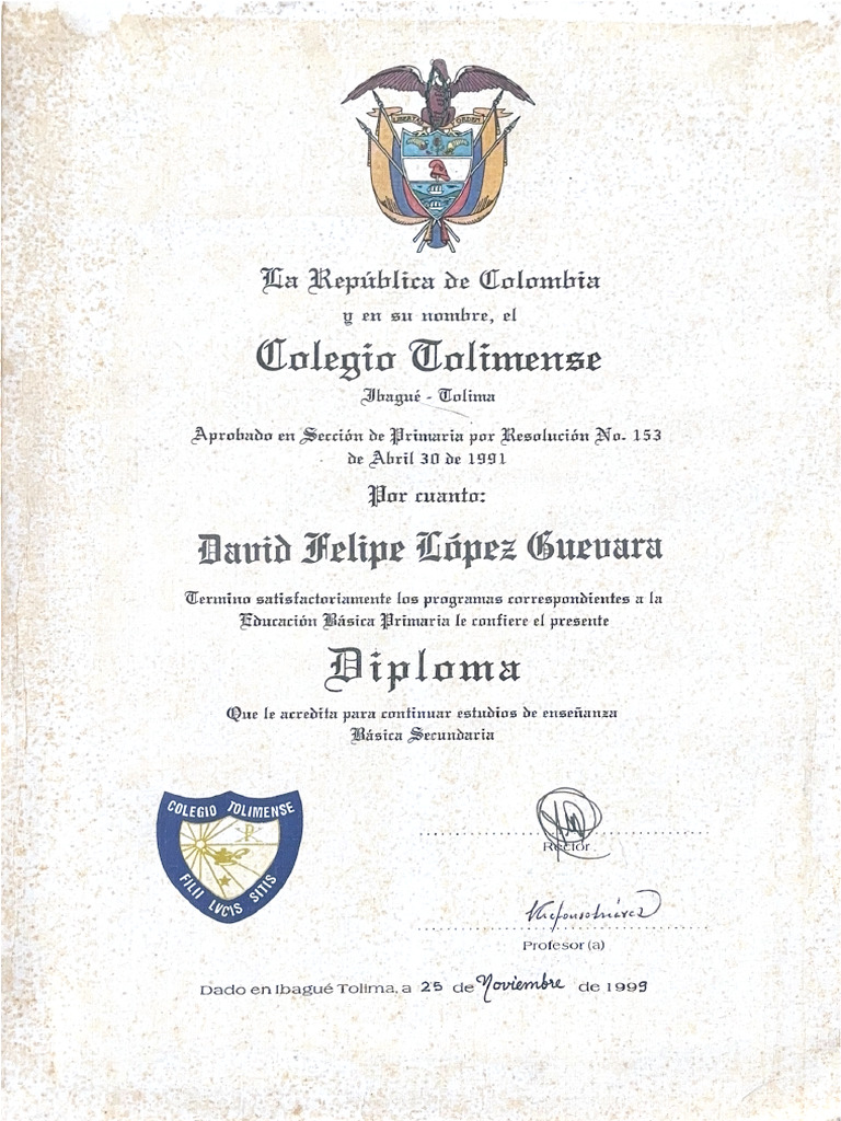 Diploma Bachiller | PDF