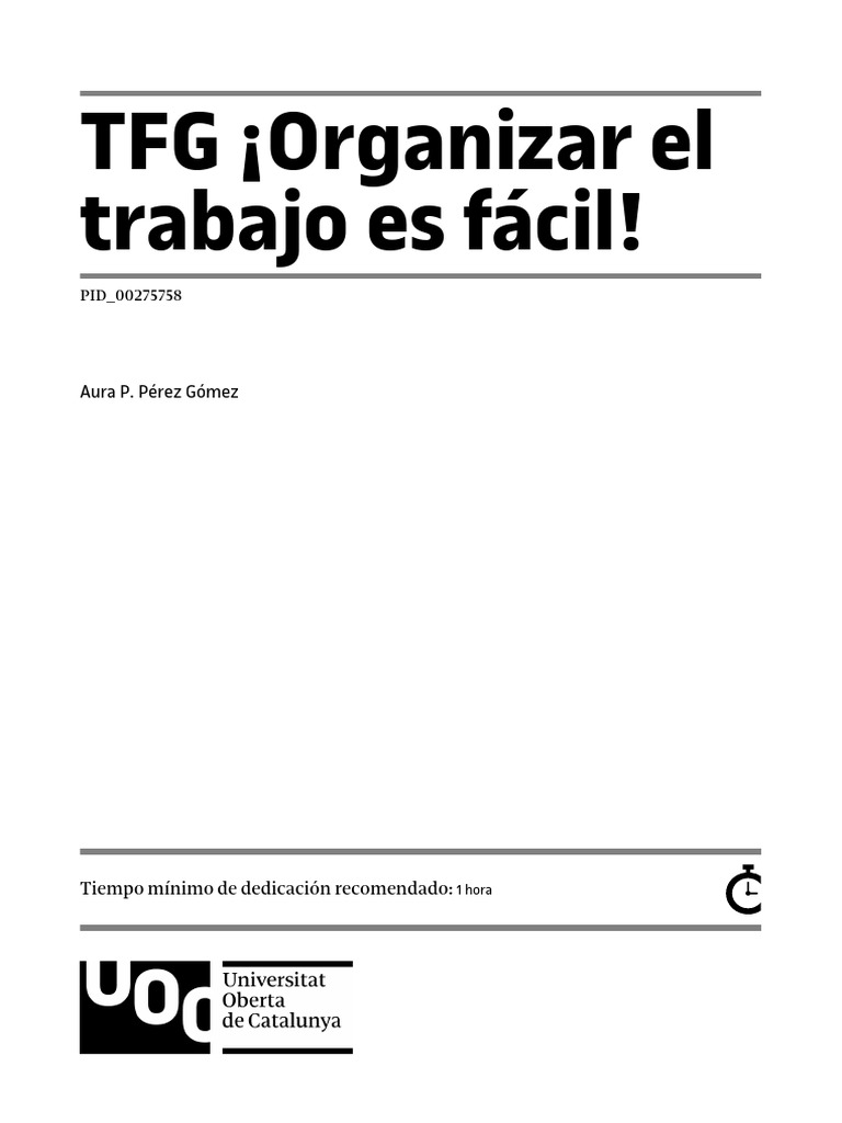 Como Organizar Un TFG | PDF