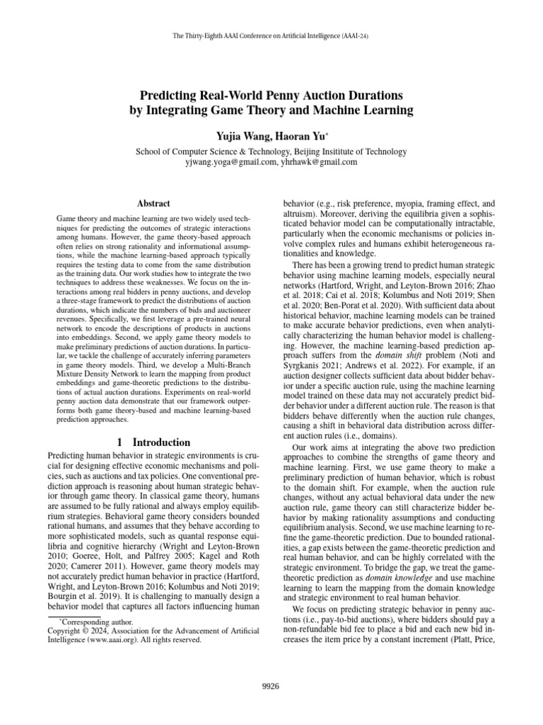 Predicting Real-World Penny Auction Durations by Integrating Game ...