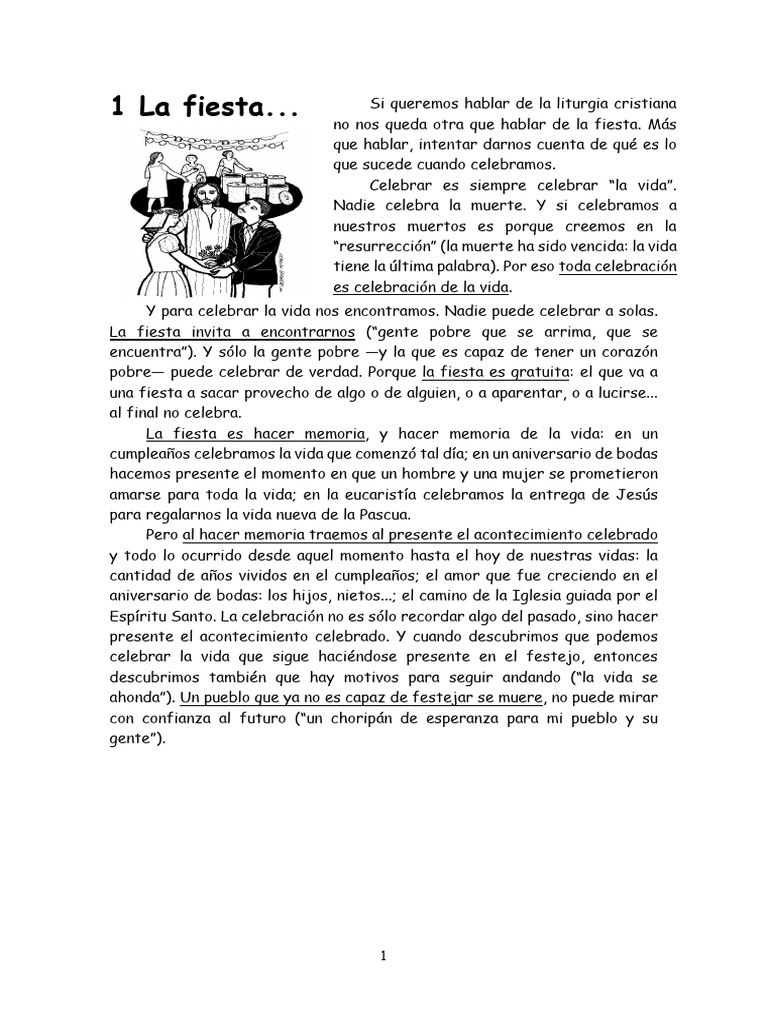 La Fiesta: Celebración de la Vida y Esperanza | PDF | Verdad | Pascua ...
