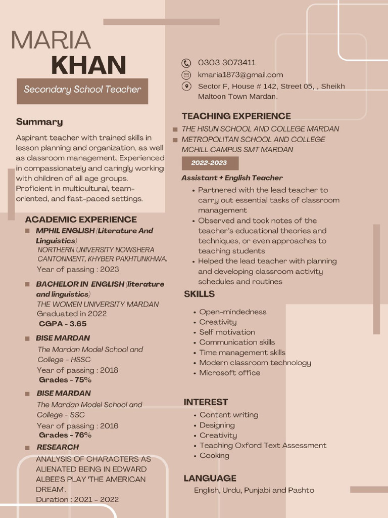 Resume MK-1 | PDF