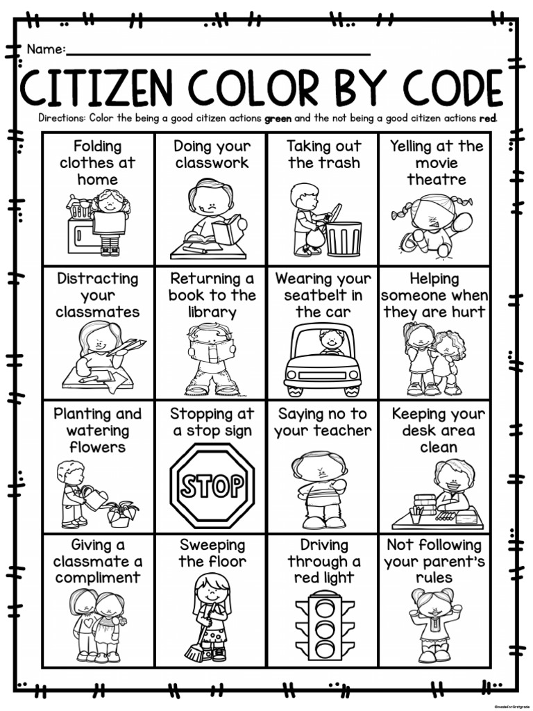 Good Citizen Coloring Activity | PDF