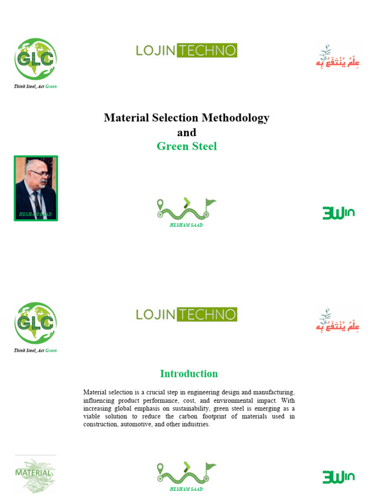 Material Selection Methodology and Green Steel | PDF | Steelmaking | Steel