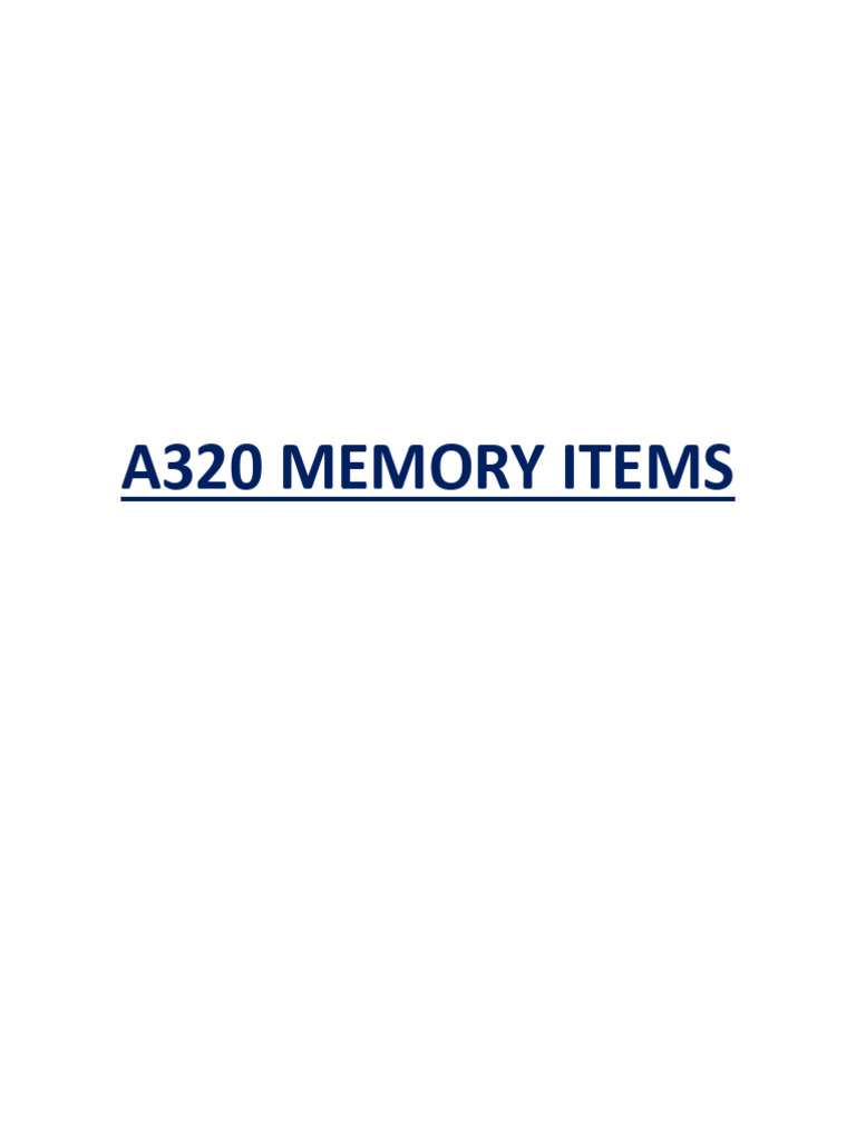 A320 Memory Items Dec 2023 | PDF | Aviation | Aircraft