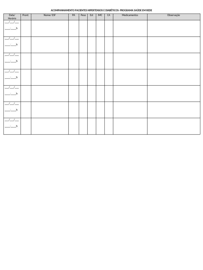 Acompanhamento HIPERDIA | PDF