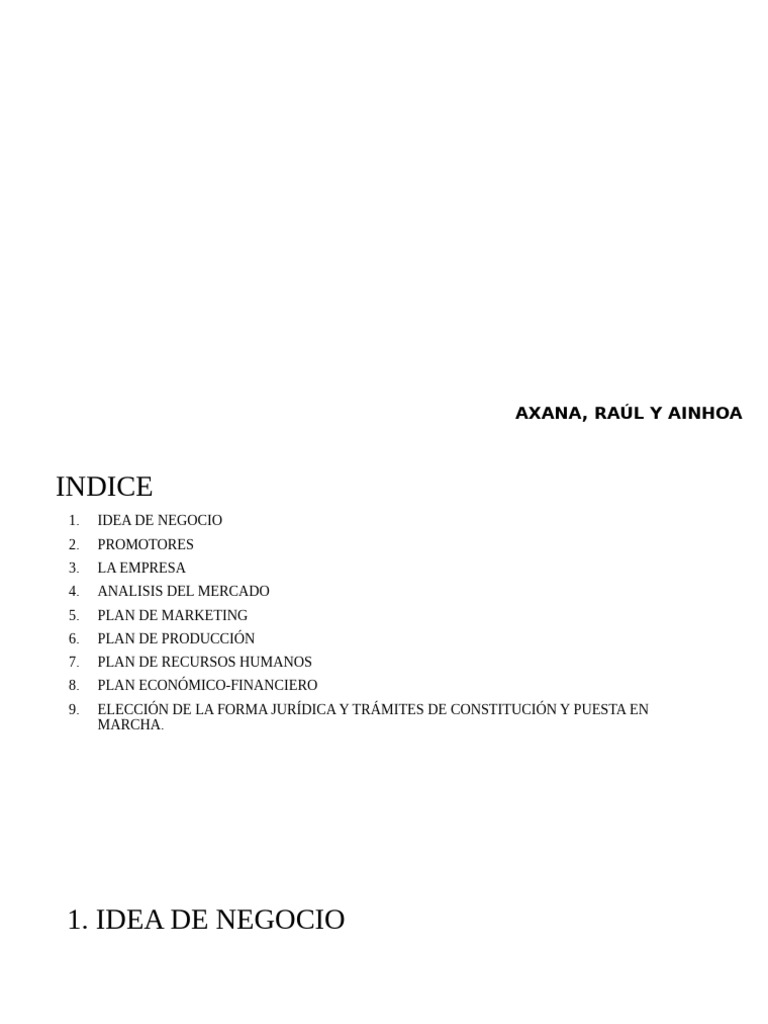 Plan de Negocio IPE II 2025 | PDF