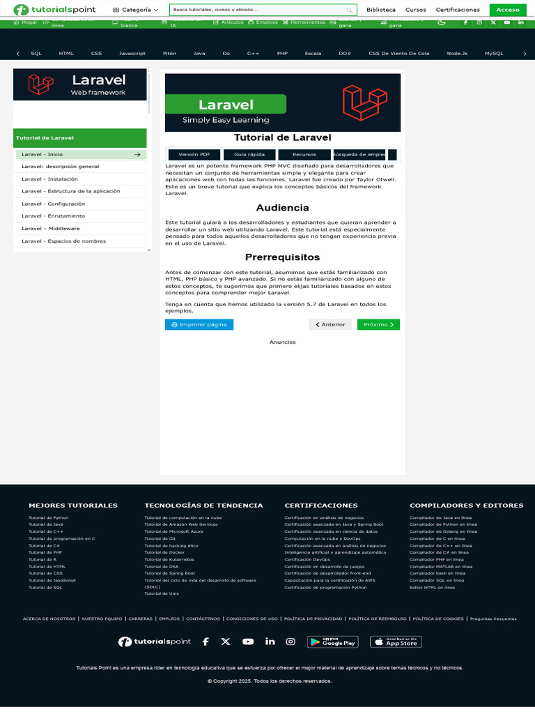 Tutorial de Laravel | PDF | Php | Servicios web de Amazon