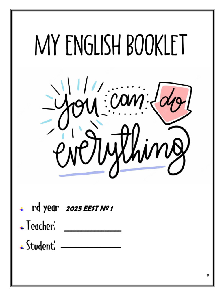 MY ENGLISH BOOKLET 3ro 2025 | PDF