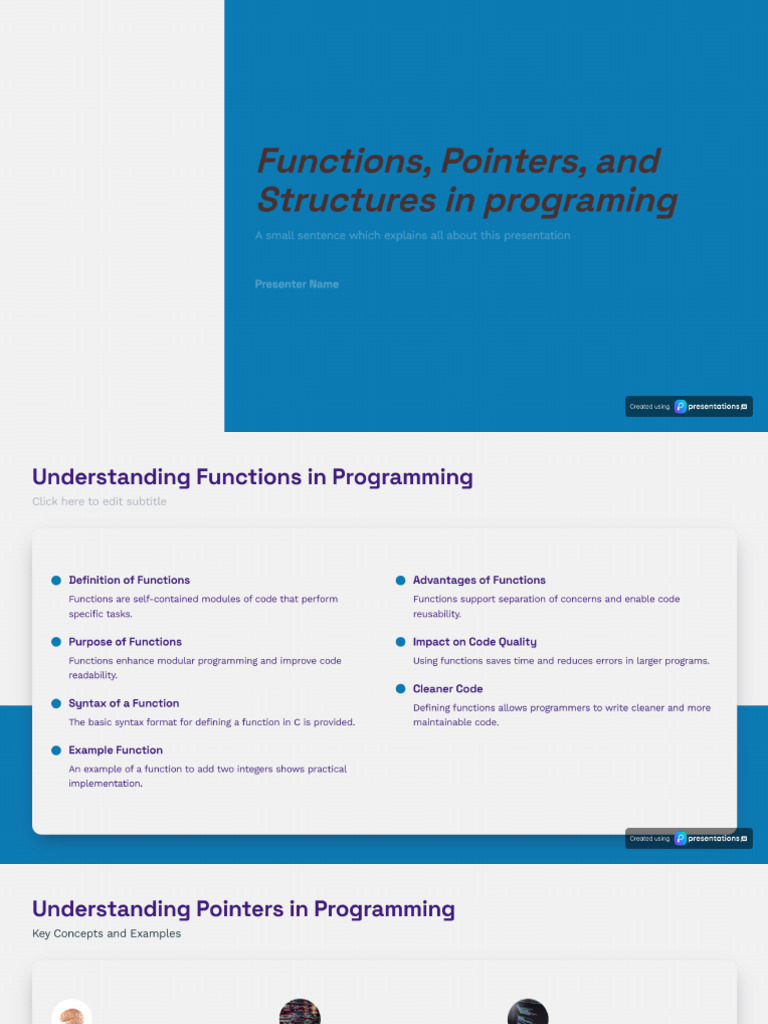 Understanding Functions Pointers and Structures in Programming | PDF