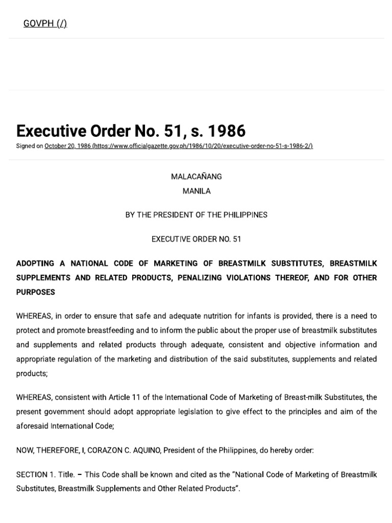 Executive Order No. 51 | PDF