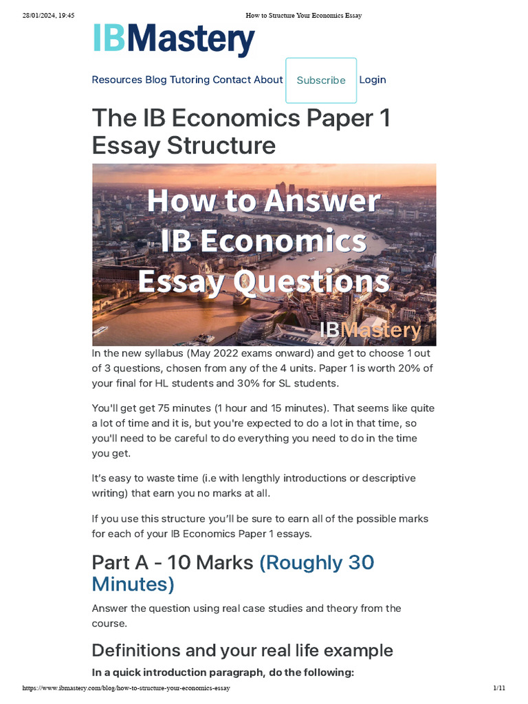 Economics Essay Structure Guide | PDF | Economics | Demand