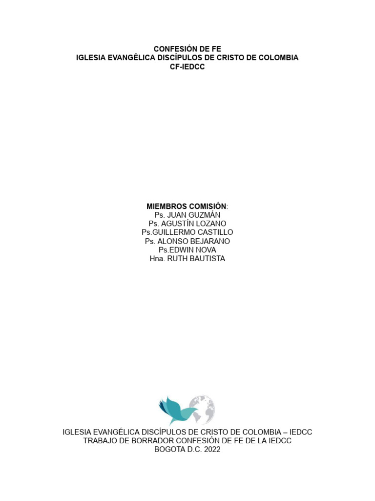 Cf Iedcc Borrador.docx | PDF | Iglesia cristiana | Cristo (título)