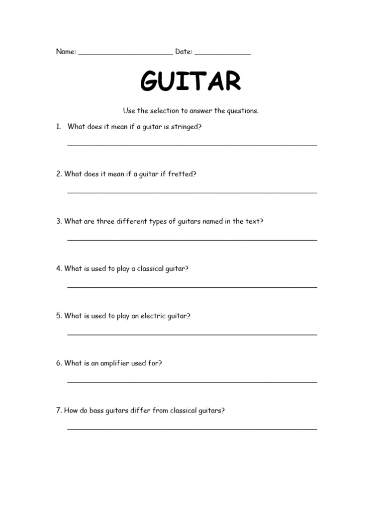 Guitar Questions PDF 1 | PDF | Guitars | Musical Instruments