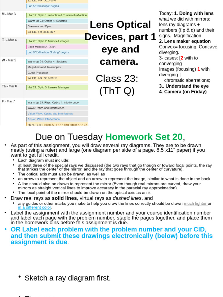 Lens Ray Diagrams and Optical Devices | PDF | Optics | Glass ...