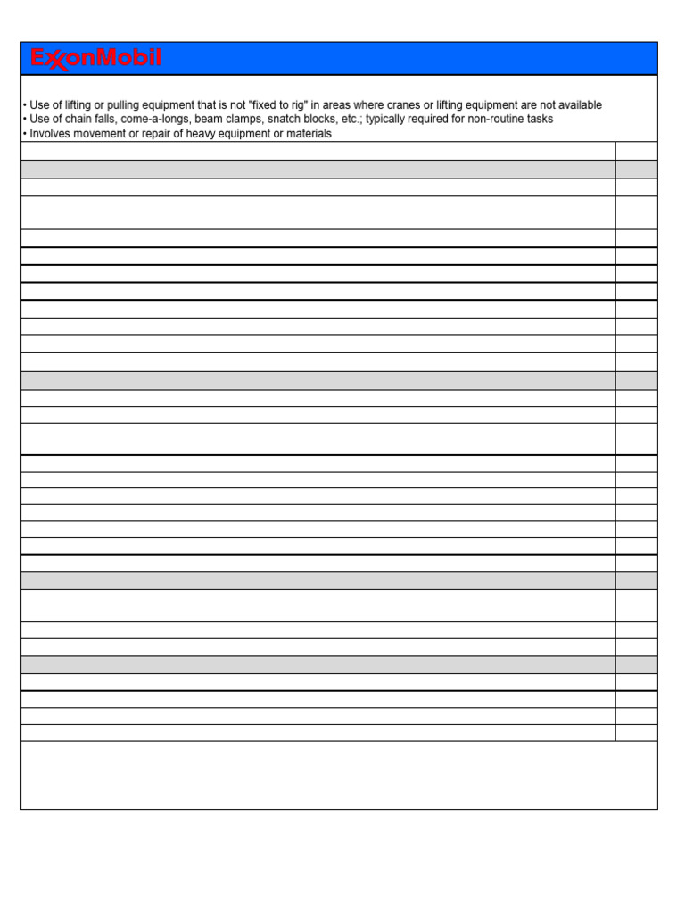 D222 - Non-Standard Rigging Checklist | PDF | Elevator | Crane (Machine)