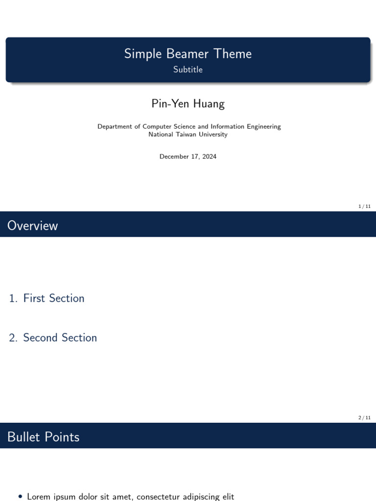 Simple Beamer Theme | PDF