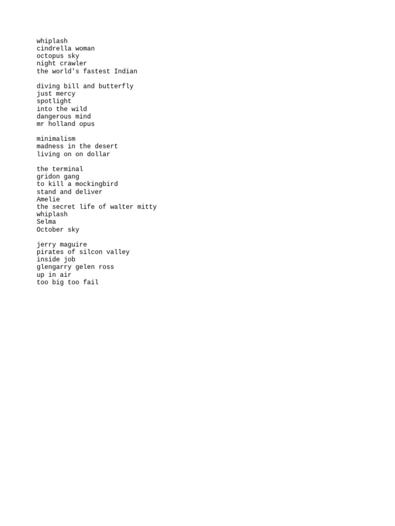 Movie List | PDF