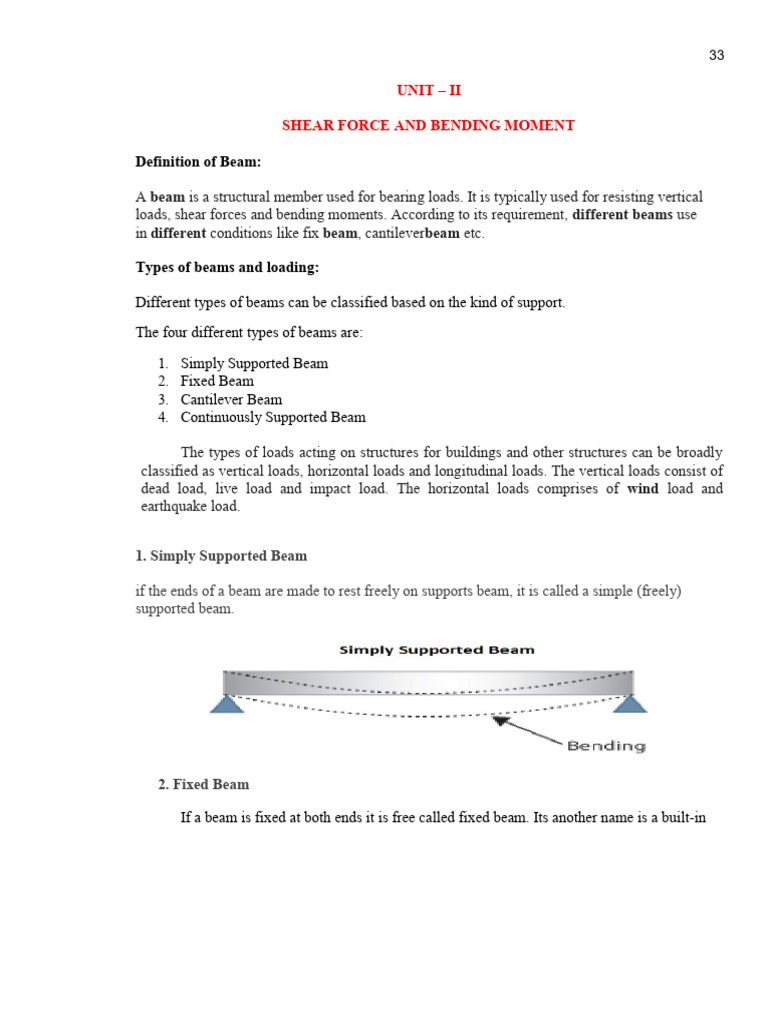 Types of Beams and Load Analysis | PDF | Bending | Beam (Structure)