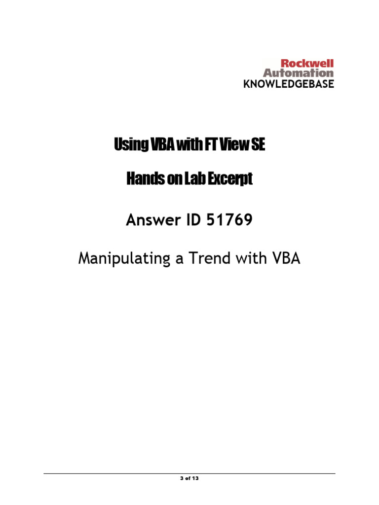 Kb 51769 Lab Manual Vba Trend Manipulation | PDF | Visual Basic For Applications | Computer Science