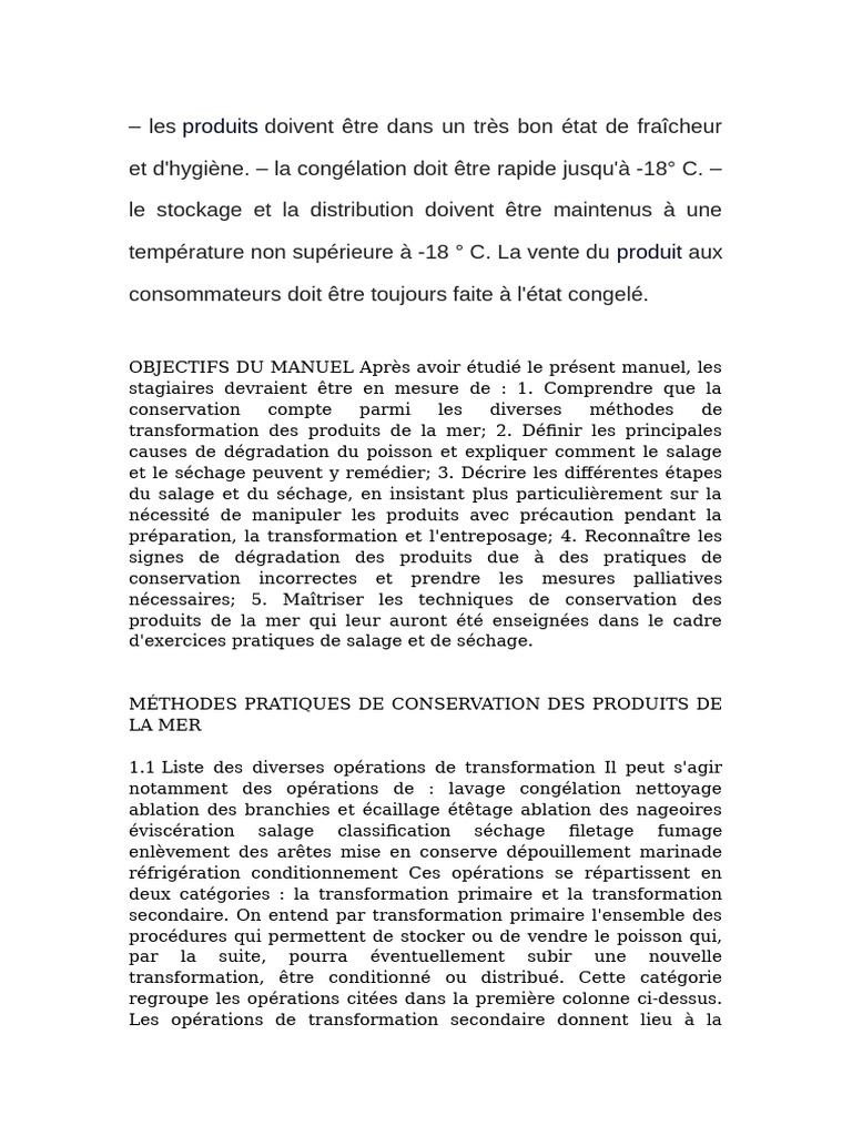 Conservation des Produits de la Mer | PDF | Bactérie | Sel