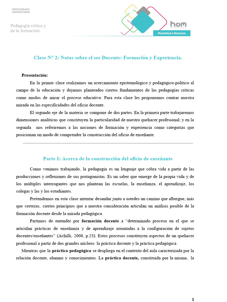 Profersorado Hum. | PDF | Experiencia | Enseñando