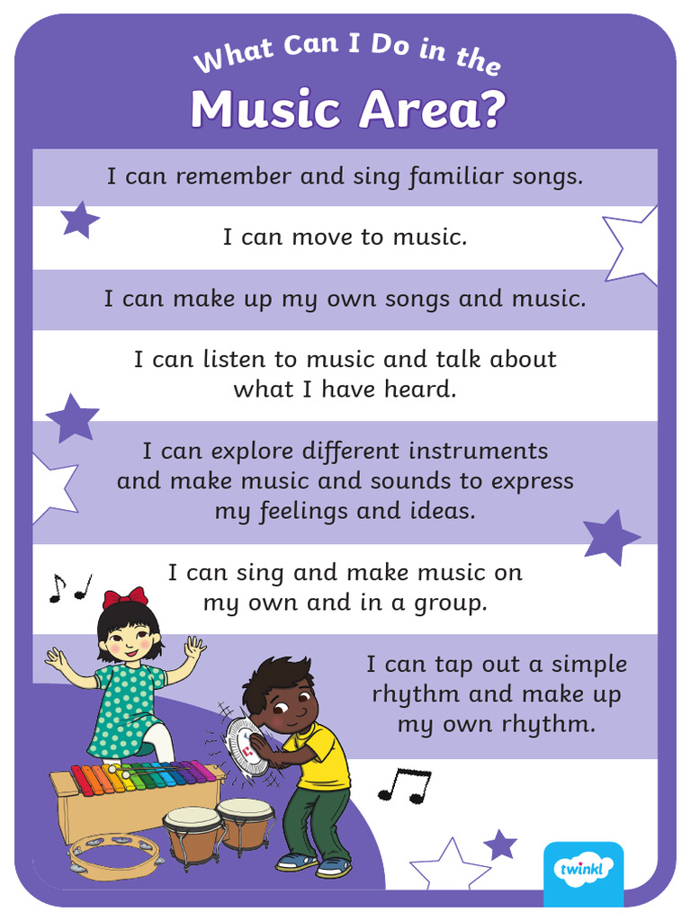 I Can Music Area Continuous Provision Prompt Poster | PDF