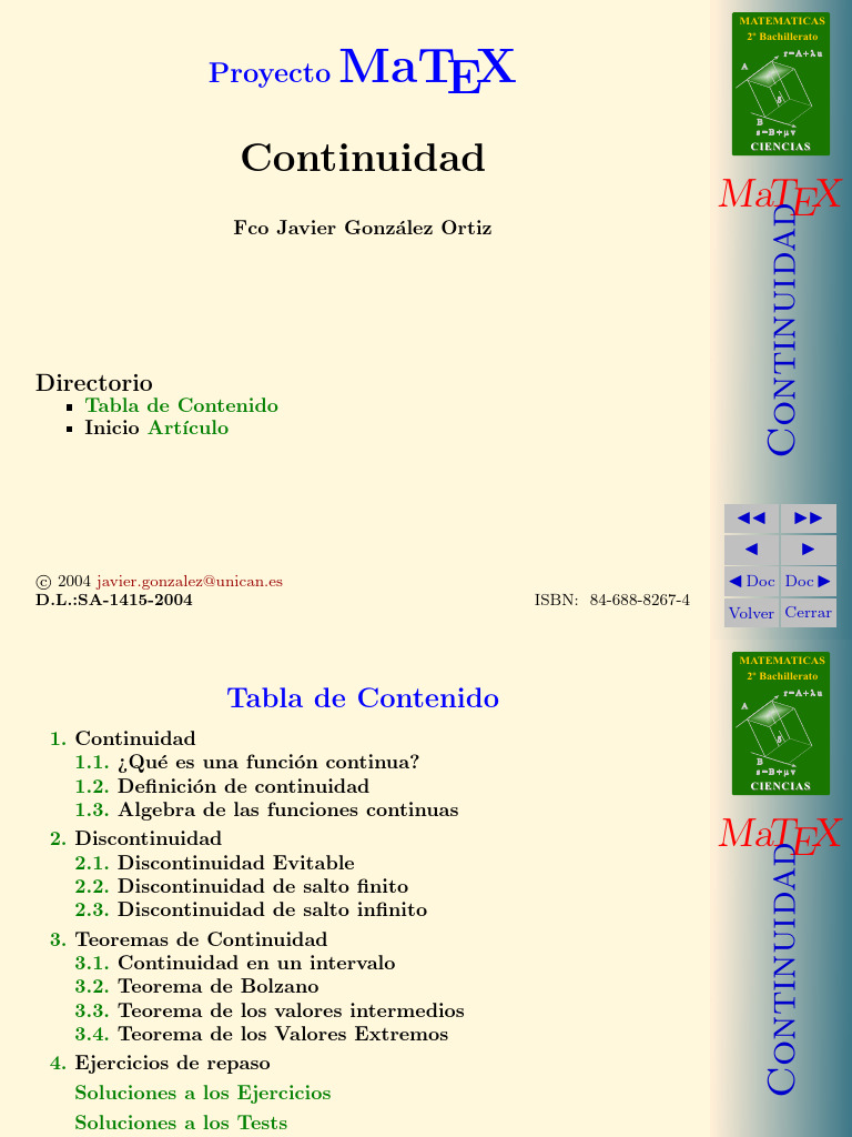 Continuidade MATEX | PDF | Función continua | Función (Matemáticas)