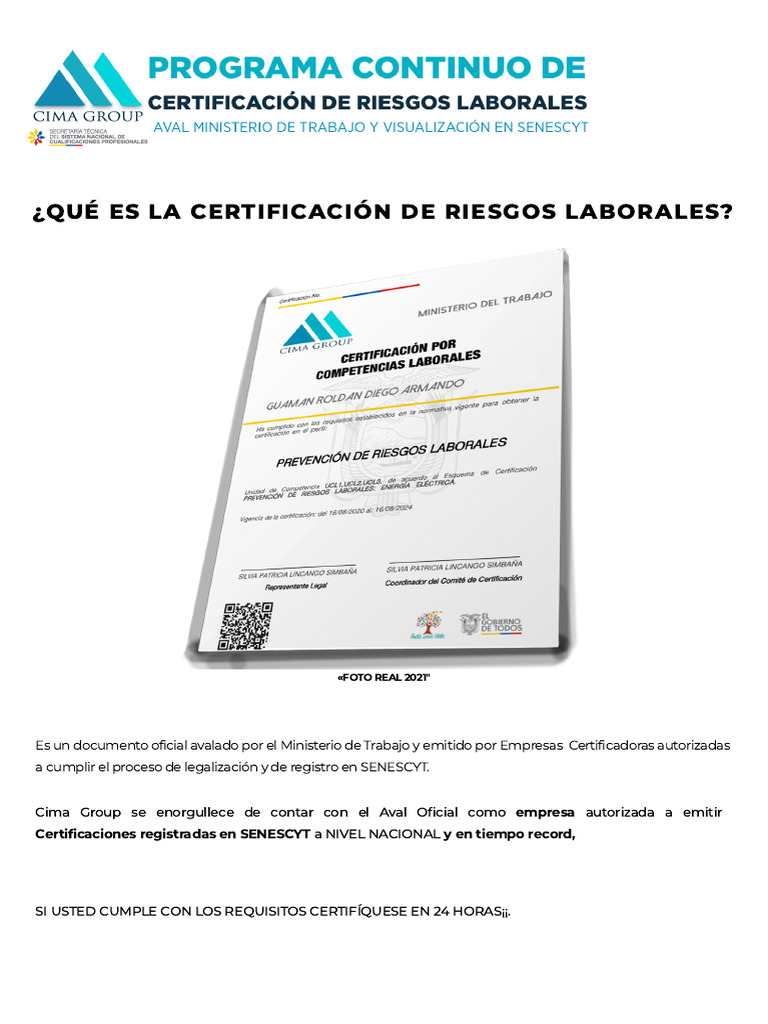 Normativa - Cursos Certificación PRL Senescyt | PDF