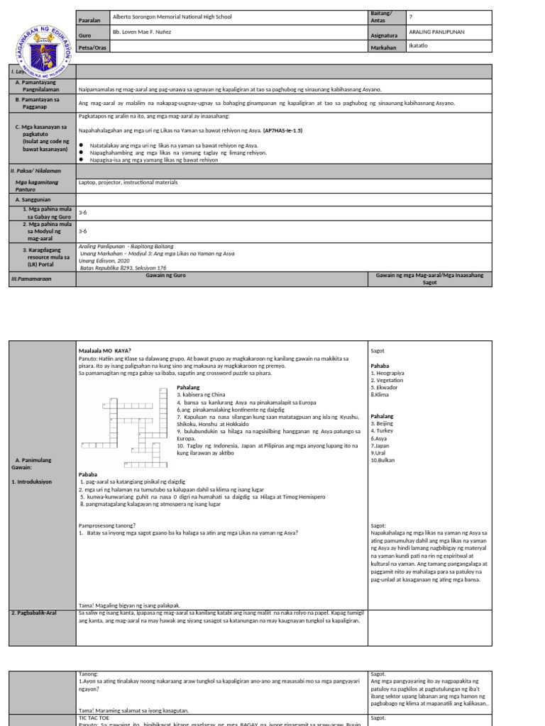Loven Lesson Plan AP gr.7 | PDF