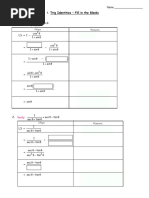 Exact Trig Values Worksheet | PDF | Trigonometry | Angle