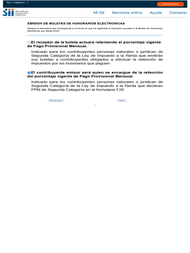 Emision de Boletas de Honorarios Electronicas | PDF