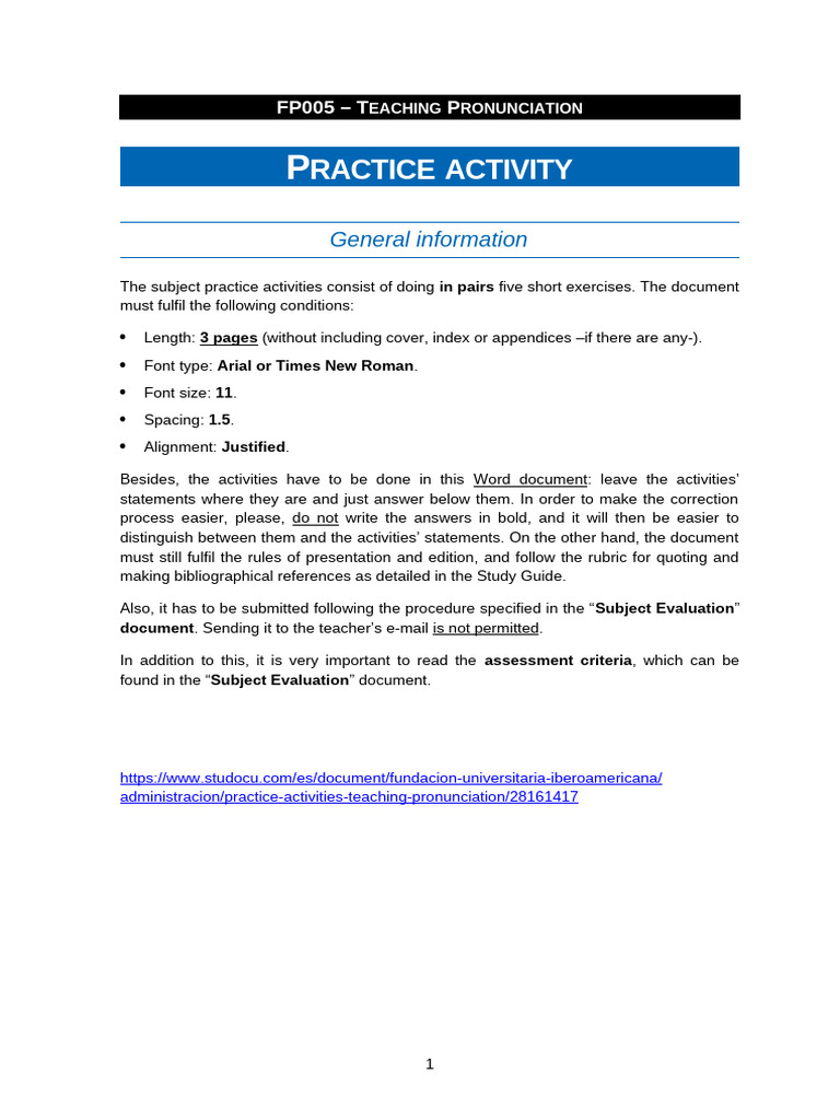 Teaching Pronunciation Practice Activity | PDF | Phoneme | Consonant