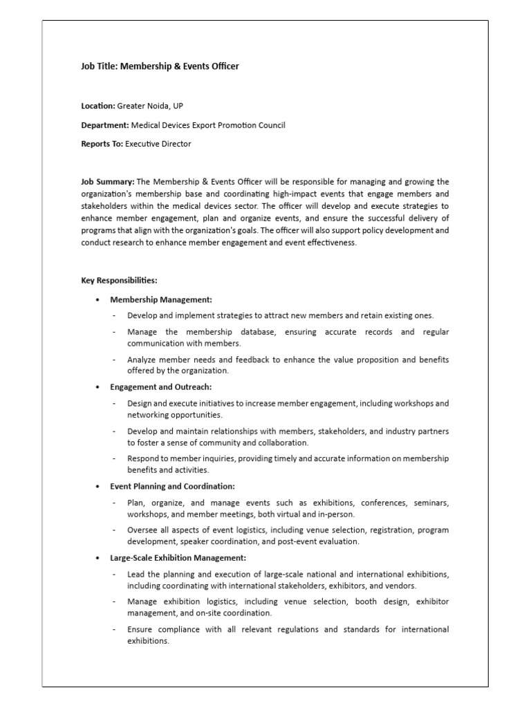 Membership Events Officer PDF | PDF | Skill | Communication