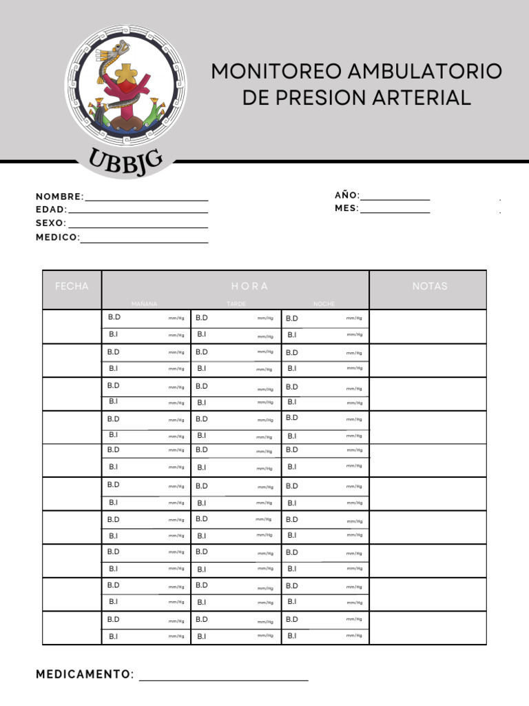 Monitoreo de Presión Arterial Diario | PDF