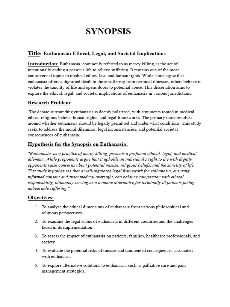 Euthanasia: Ethics, Law, and Society | PDF | Medical Ethics | Social Ethics