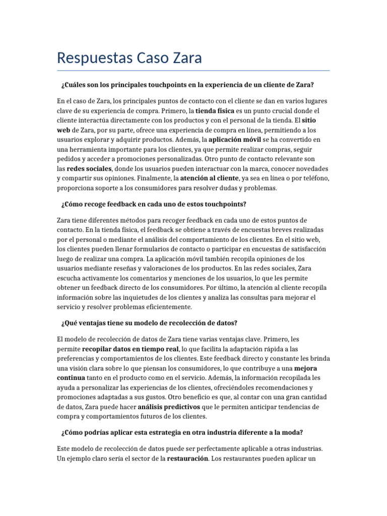 Caso Zara | PDF | Comportamiento | Servicio al Cliente